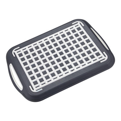 Taylor & Brown Set of 2 Anti Slip Plastic Serving Trays, High Grip ...