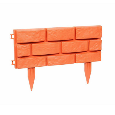 Taylor & Brown Terracotta Brick Effect Plastic Garden Border Edging ...
