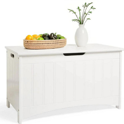 Taylor & Brown Wooden Storage Chest with Safety Hinges, Large White Toy ...