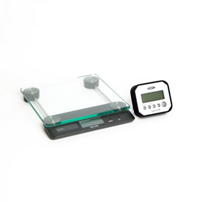 Taylor Pro Touchless TARE Digital Dual 14.4Kg Kitchen Scale and Splash ...