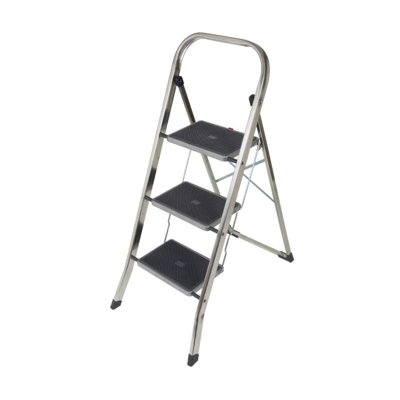 TB Davies 3 Tread Slimline Aluminium Step Stool | DIY at B&Q
