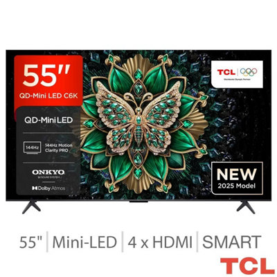 TCL 55C6K 55 Mini LED 4K Smart TV 120Hz/144Hz VRR, Dolby Vision IQ ...
