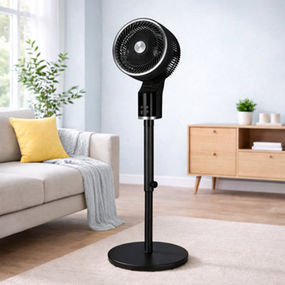 TCP Black 3D Oscillating Quiet Standing Cooling Fan, Adjustable Height ...