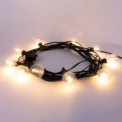 TCP LED Festoon Lights, 10M Clear Filament Globe, Warm White, Mains ...
