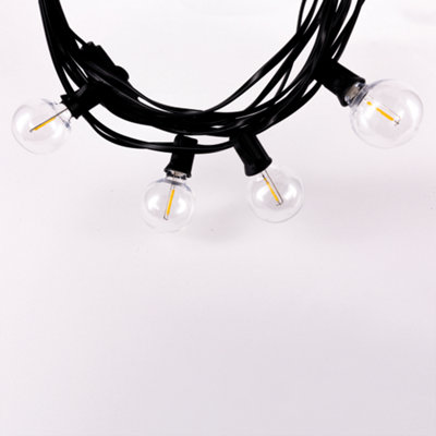 TCP LED Festoon Lights, 10M Clear Filament Globe, Warm White, Mains ...