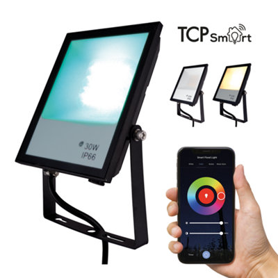 TCP SMART OUTDOOR FLOODLIGHT RGBCCT ADJUSTABLE COLOUR AND TEMPERATURE ...