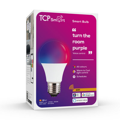 TCP SMART WIFI LED CLASSIC 806LM E27 BULB WITH ADJUSTABLE RGB AND CCT ...