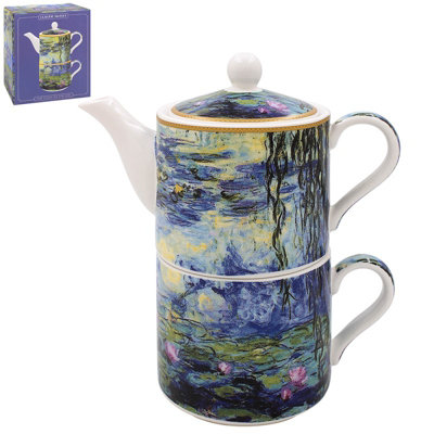 Tea For One Ceramic Claude Monet Water Lilies Floral Teapot Server Fine ...