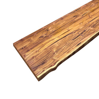 Teak Full Length Lamella Panel, 1 Side Live-edge, clear oiled ...
