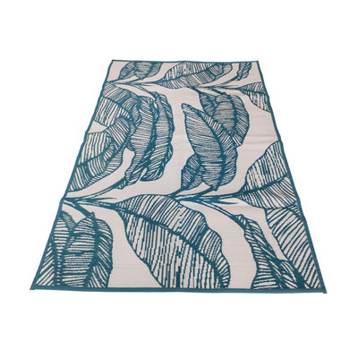 Teal Blue Weatherproof Outdoor Rug 160x230cm