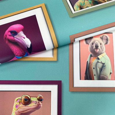 Teal Fantastic Animals Wallpaper Multi Fun Quirky Peacock Frogs Feature