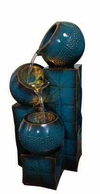 Teal Tranquil Pour Solar Powered Water Feature