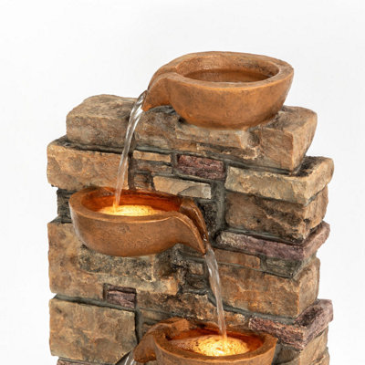 Teamson Home 72.3 cm Outdoor 4-Tier Stacked Stone Cascading Water ...