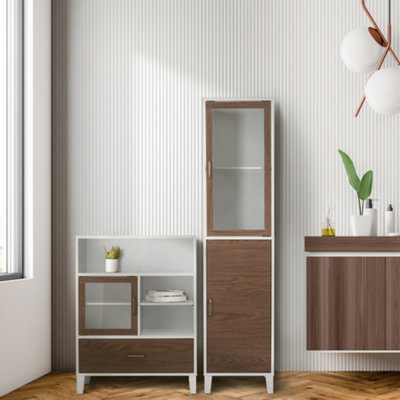 Teamson Home Bathroom Floor Cabinet, Wooden Cabinet with Drawer ...