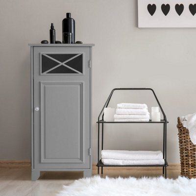 Teamson Home Free Standing Bathroom Cabinet with 1 Door and 2 Shelves ...