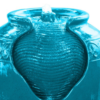 Teamson Home Garden Outdoor Water Feature, Floor Water Fountain, Glazed ...