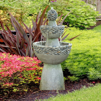 Teamson Home Garden Outdoor Water Feature, Garden Water Fountain, 3 ...
