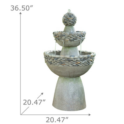 Teamson Home Garden Outdoor Water Feature, Garden Water Fountain, 3 ...