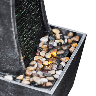 Teamson Home Garden Outdoor Water Feature, Large Curved Tall Water ...