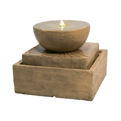 Teamson Home Garden Outdoor Water Feature, Large Square Water Fountain ...