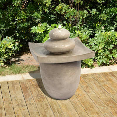 Teamson Home Garden Outdoor Water Feature, Large Square Water Fountain ...