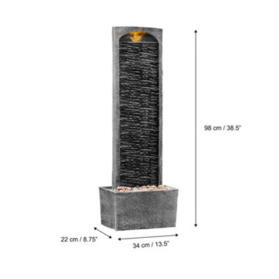 Teamson Home Garden Outdoor Water Feature, Large Straight Tall Water ...