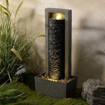 Teamson Home Garden Outdoor Water Feature, Tall Waterfall Water ...