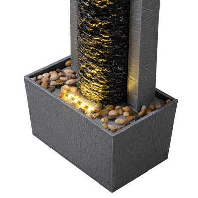 Teamson Home Garden Outdoor Water Feature, Tall Waterfall Water ...
