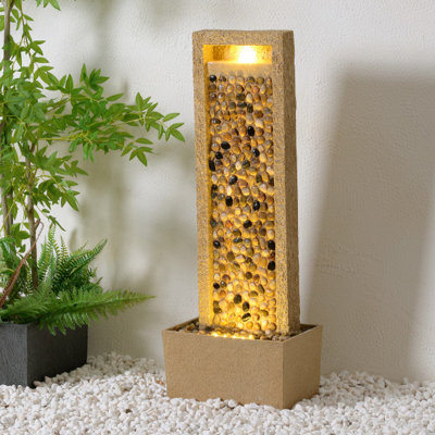Teamson Home Garden Outdoor Water Feature, Tall Waterfall Water ...