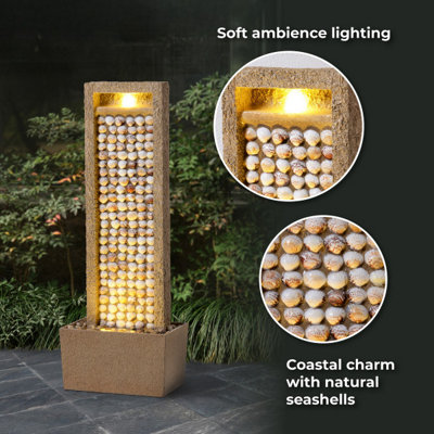 TEAMSON HOME GARDEN OUTDOOR WATER FEATURE, TALL WATERFALL WATER ...