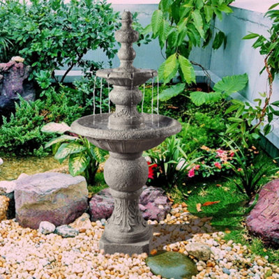Teamson Home VFD8179-UK Stone Grey Garden Large Water Feature Outdoor 2 ...