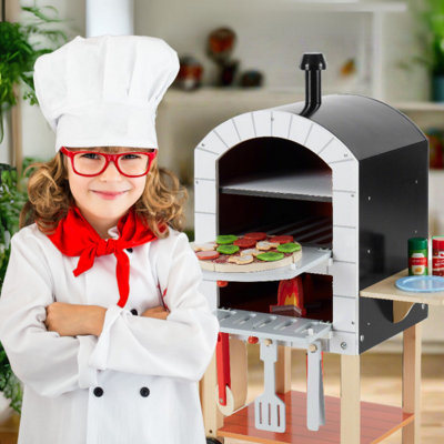 Teamson Kids My Little Helper Pizza Oven & 24 pc. Accessory Set, Grey ...