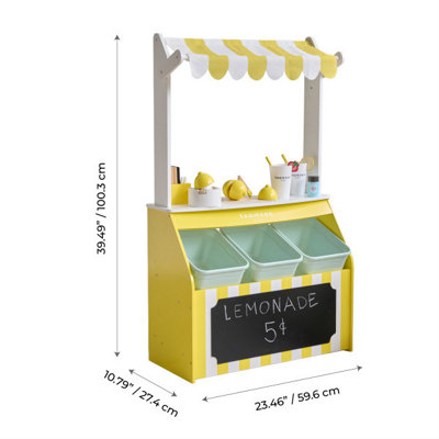 Teamson Kids Shop Playset Sunny Citrus Lemonade Stand with Interactive ...