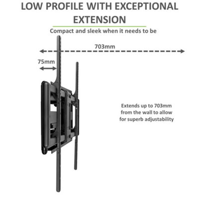 Tech Art Full Motion Double Arm TV Wall Mount Bracket 60" to 120"