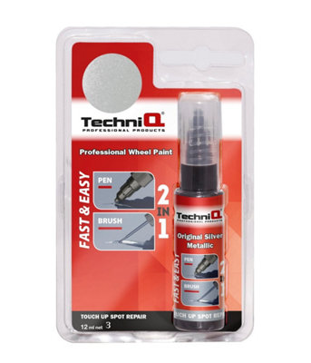 TechniQ Alloy Wheel Paint Touch Up Original Silver Metallic 2 In 1 ...