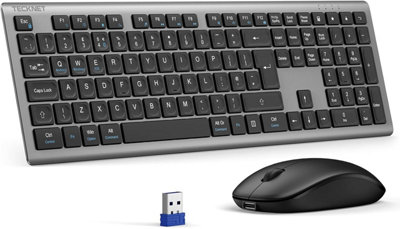 TECKNET Combo: Rechargeable ultra-thin keyboard & silent mouse. 2.4G ...