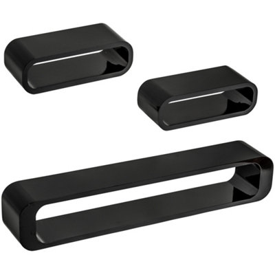 tectake 3 floating shelves Liv - wall shelf wall mounted shelf - black ...