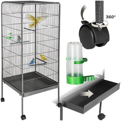 tectake Bird cage 146 cm high - bird aviary parrot cage - anthracite ...