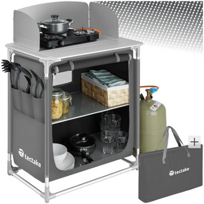 tectake Camping Kitchen 76x53.5x107cm - camping kitchen unit camping ...