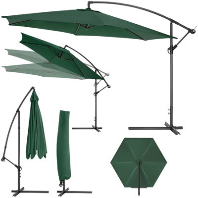 tectake Cantilever garden parasol umbrella - 350 cm - garden parasol ...
