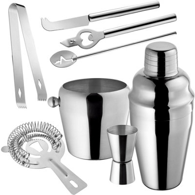 tectake Cocktail set 8 PCs. - cocktail shaker cocktail making kit ...