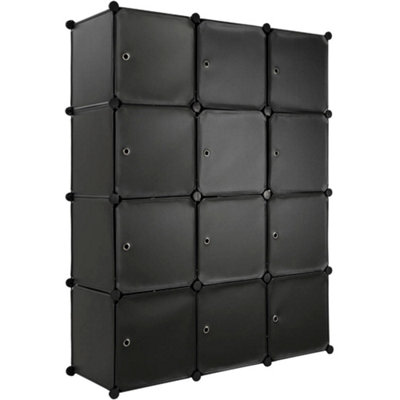 tectake Cube storage unit Katja - cube storage cube shelves - black ...