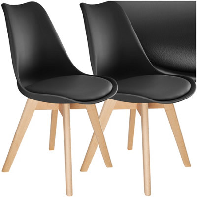 tectake Egg dining chairs Frederikke - Set of 2 - black | DIY at B&Q