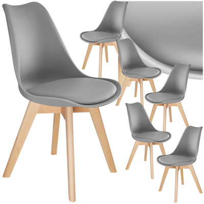 tectake Egg dining chairs Frederikke - Set of 6 - grey | DIY at B&Q