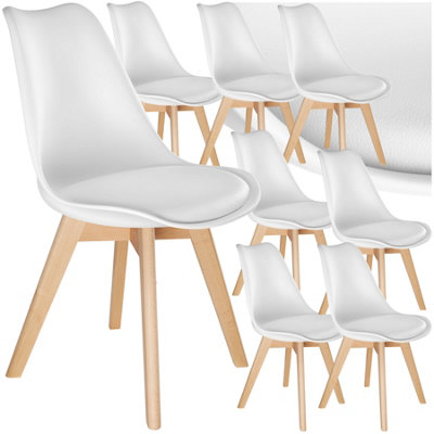 tectake Egg dining chairs Frederikke - Set of 8 - white | DIY at B&Q