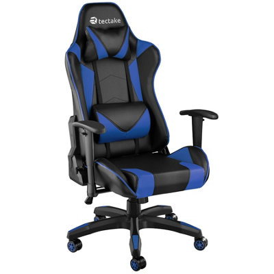 tectake Gaming chair Stealth - office chair desk chair - black/blue ...