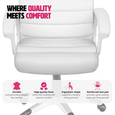 tectake Office chair Paul - desk chair computer chair - white