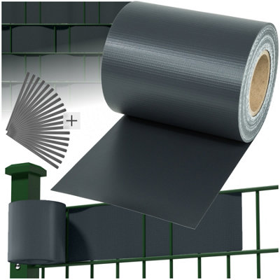 tectake PVC privacy film with fastening clips - privacy screen plastic ...