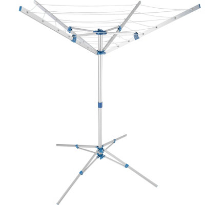 tectake Rotary washing line - portable - washing line airer - grey ...