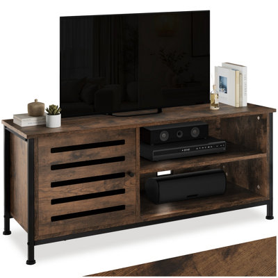 tectake TV cabinet Galway - W110 x D41.5 x H50.5 cm with 3 sections - TV board TV table ...